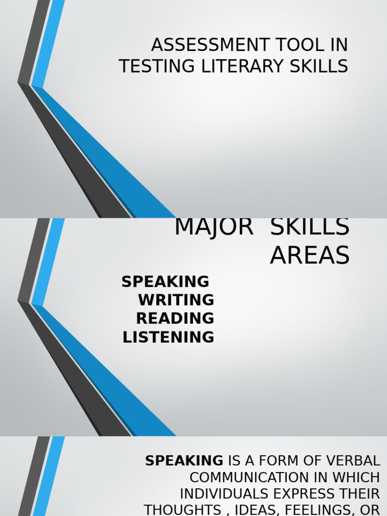 Assessment Tool in Testing Literary Skills | PDF