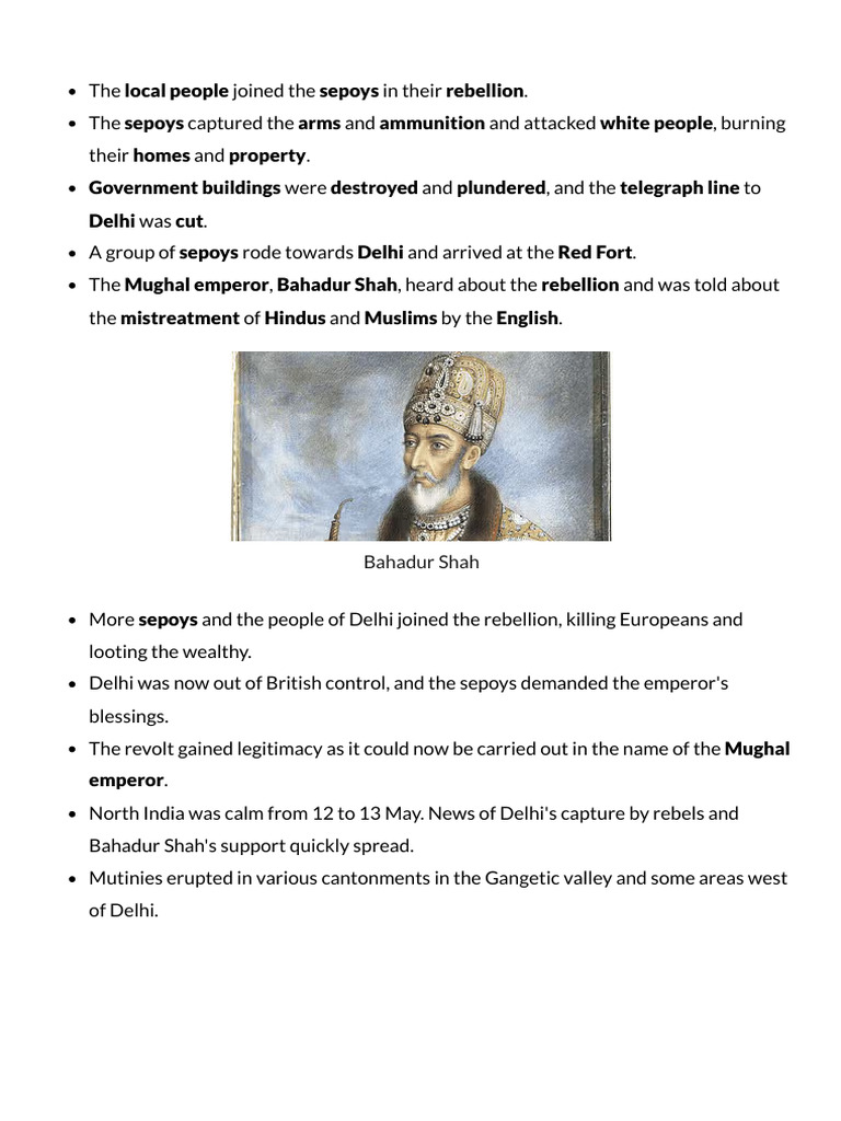 1857 Rebellion: Sepoys and Leaders | PDF | Indian Rebellion Of 1857 ...