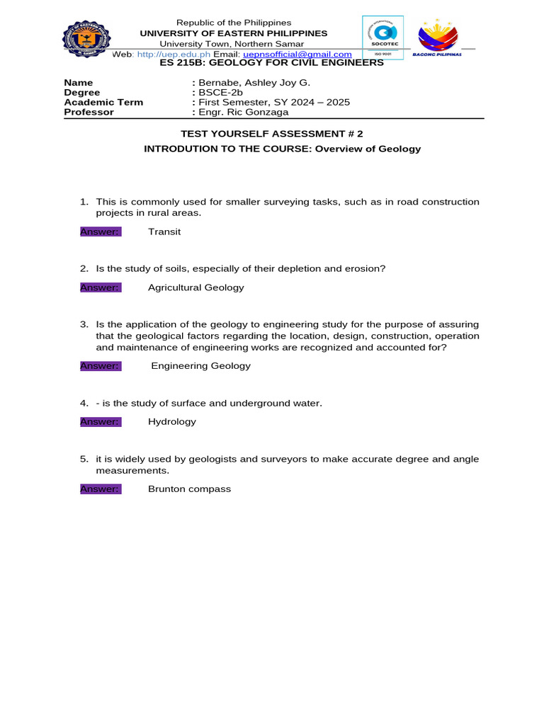 Self-Assessment 3 - G1-Introduction To The Course | PDF