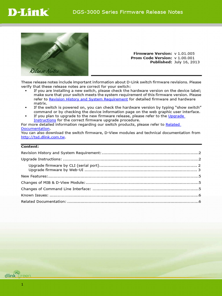 DGS-3000_Series_Firmware_Release_Notes_v1.01.005_(For_WW) | PDF ...