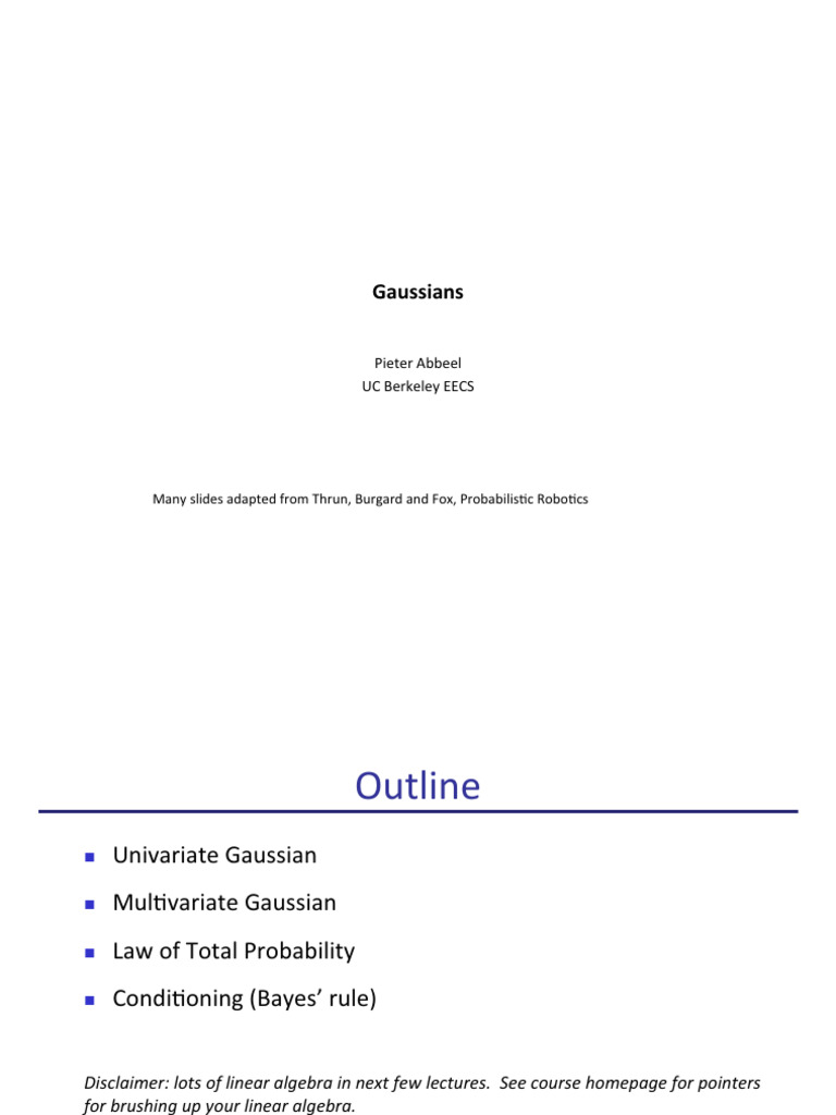 3 2lecture13-Gaussians - PPTX - Lecture13-Gaussians | PDF | Normal Distribution | Probability Theory