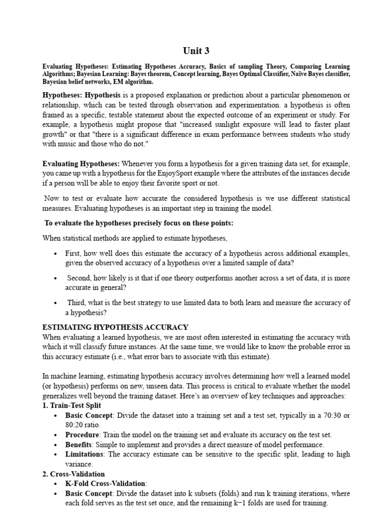 Unit 3 Machine Learning Aktu | PDF | Bayesian Network | Sampling (Statistics)