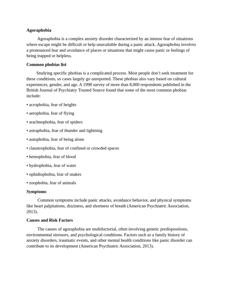 Understanding Agoraphobia: Symptoms & Treatment | PDF | Agoraphobia ...