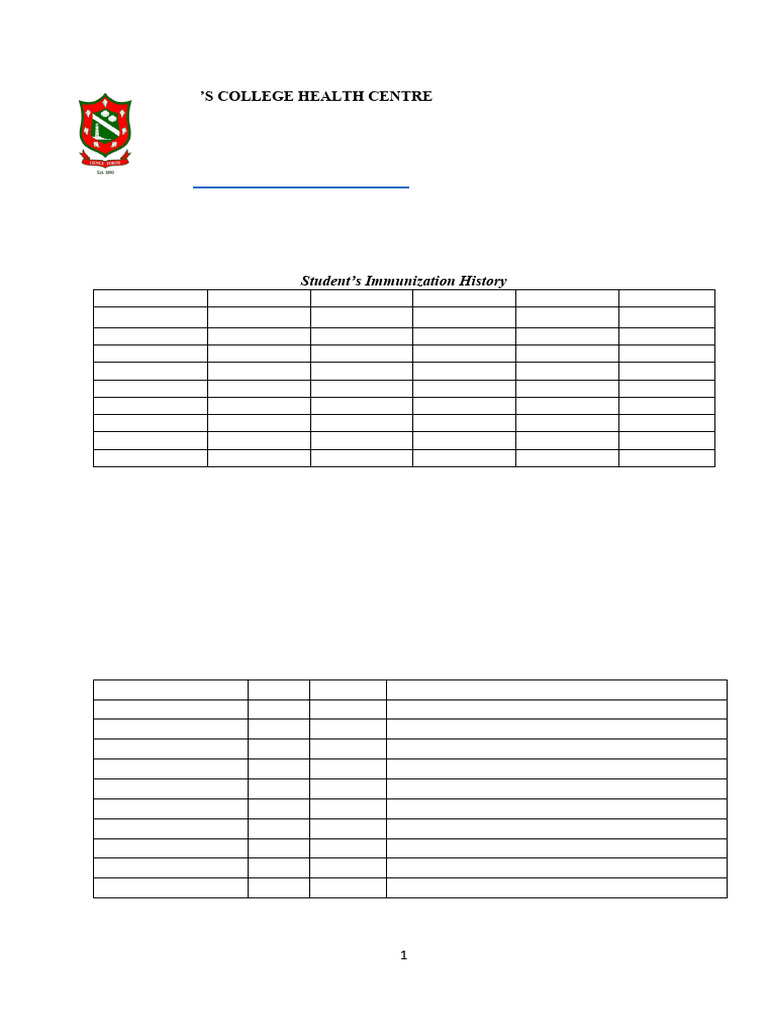 Queen S College Health Form Guide Pdf Physical Examination