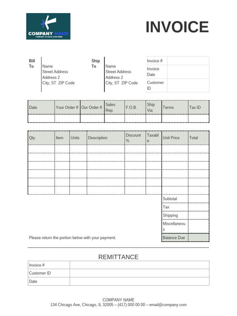 Free-Sales-Invoice-with-remittance-slip | PDF