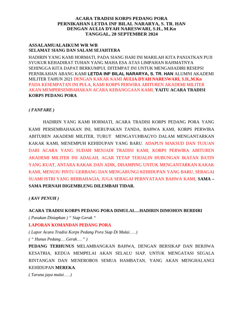 Narasi Pedang Pora 28092024 | PDF