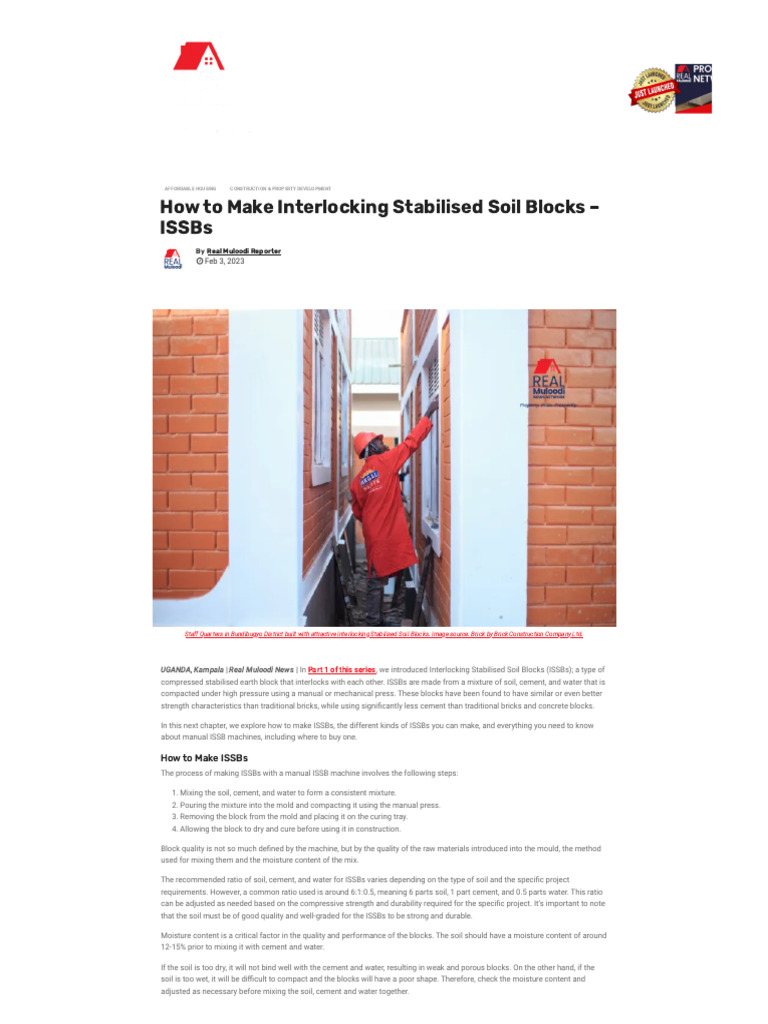 How To Make Interlocking Stabilised Soil Blocks - ISSBs - Real Muloodi ...