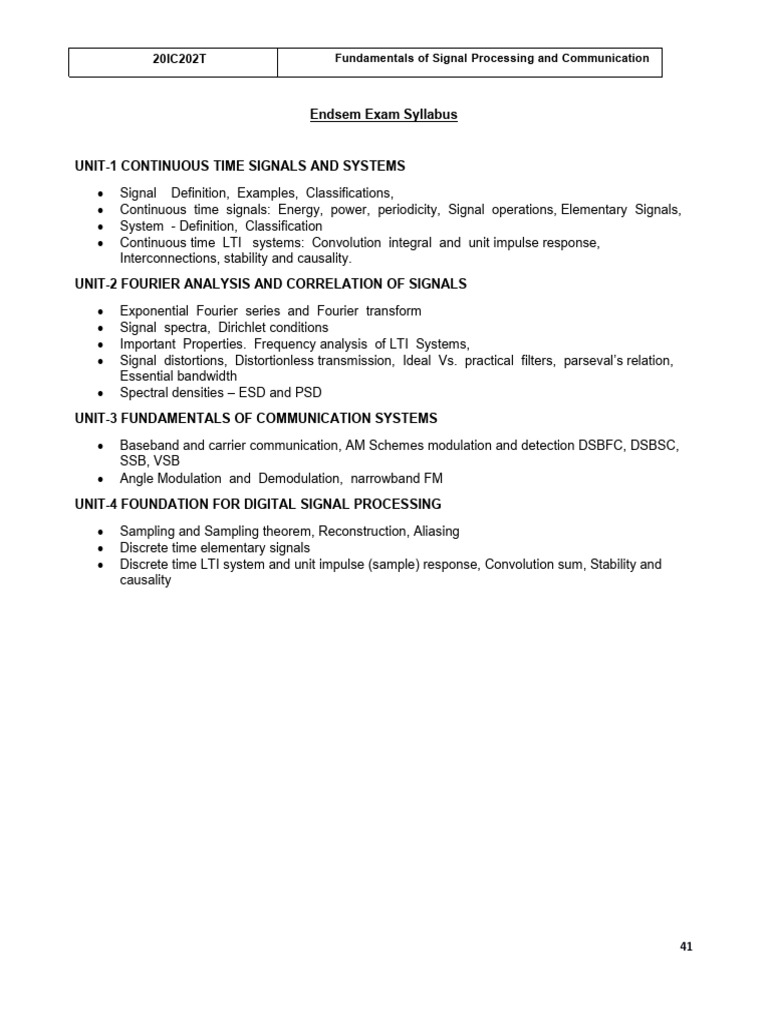 20IC202T - FSCP - Syllabus - EndSem Exam | PDF