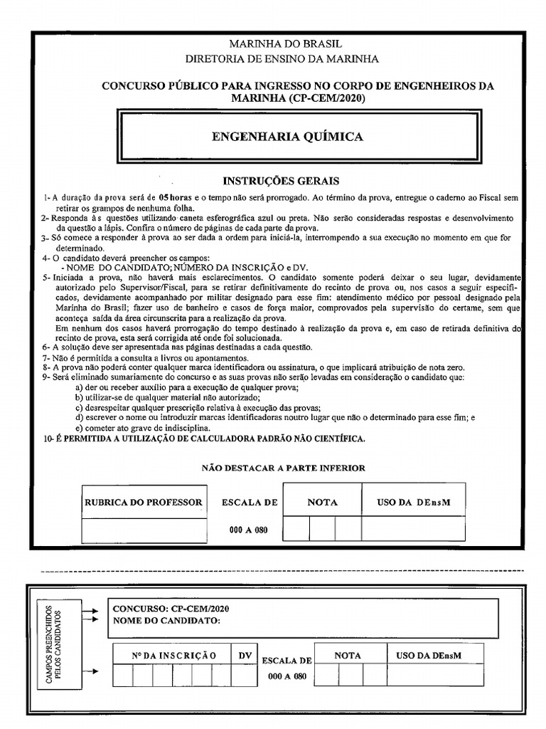 Cem 2020 Eng Quimica Discursiva | PDF