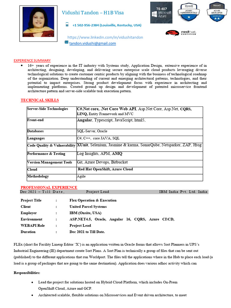 Tandon, Vidushi CV | PDF | Software | Systems Architecture