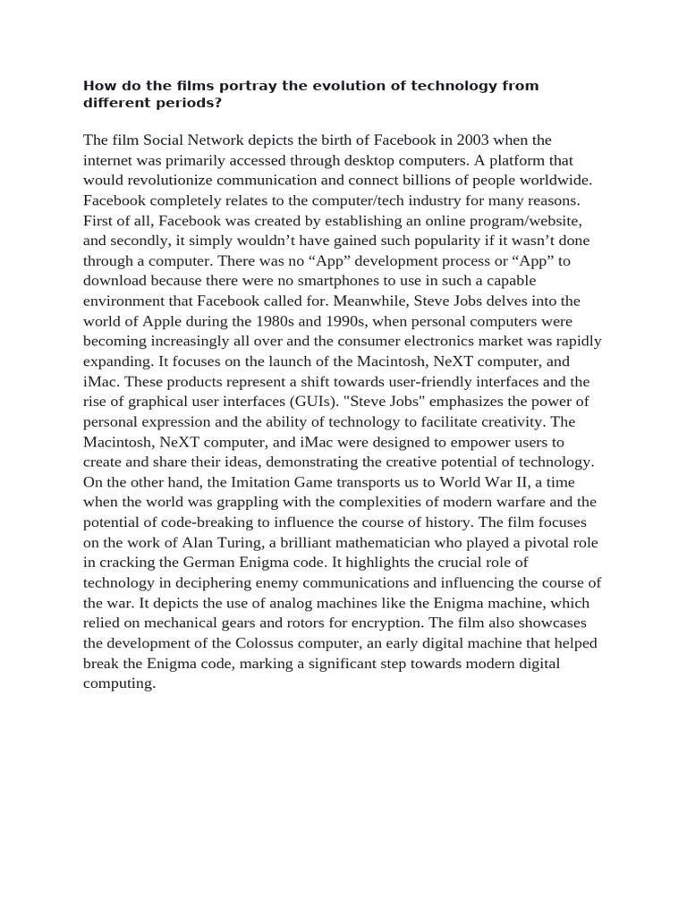 Evolution of Tech in Films | PDF