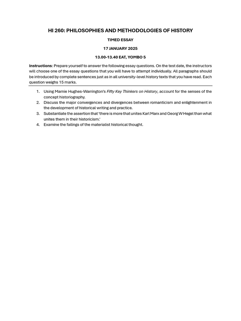 History Methodologies Essay Guide | PDF