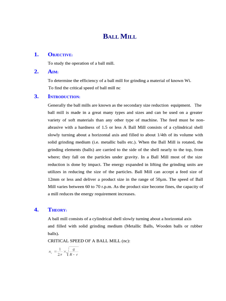 Ball Mill With Variable Speed | PDF | Mill (Grinding) | Grinding ...