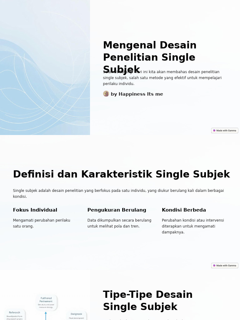Mengenal Desain Penelitian Single Subjek | PDF