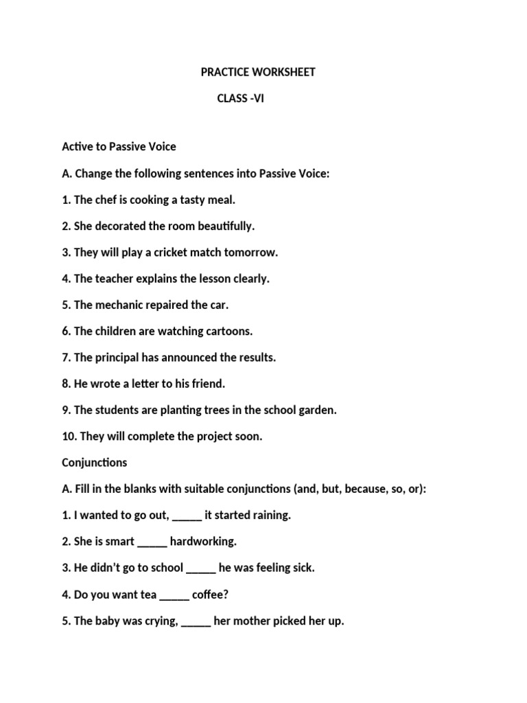 Practice Worksheet Class6 | PDF