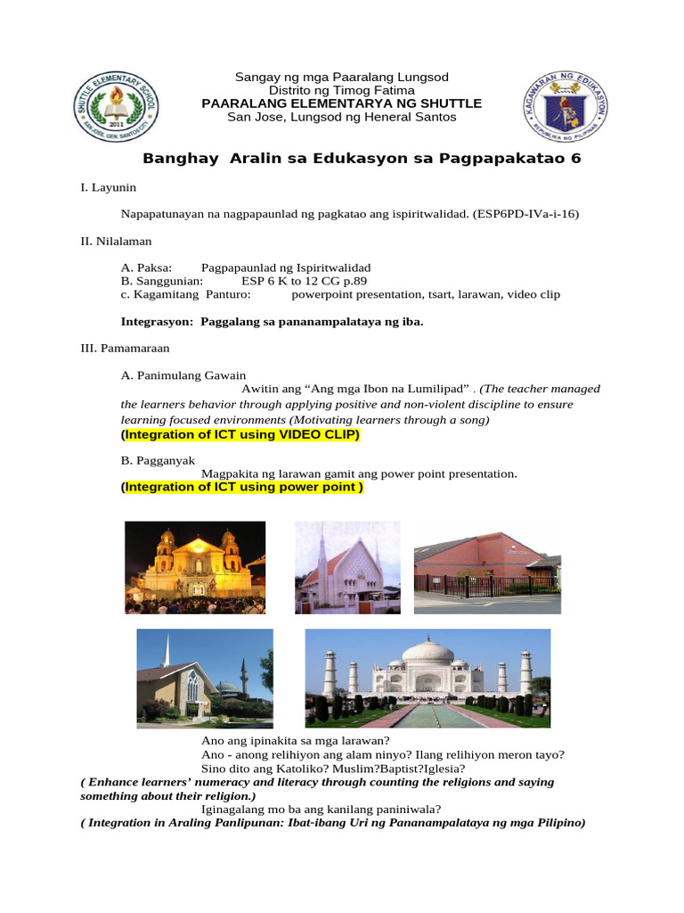 LESSON PLAN IN ESP 6 Cot 4 | PDF