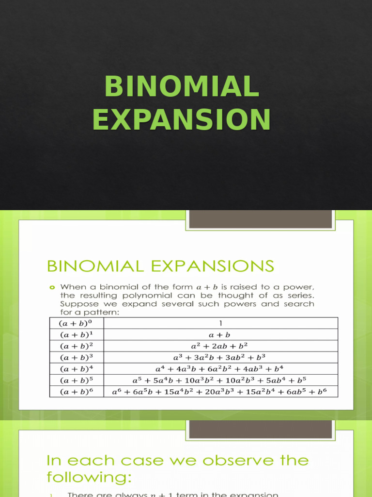 BINOMIAL EXPANSION | PDF