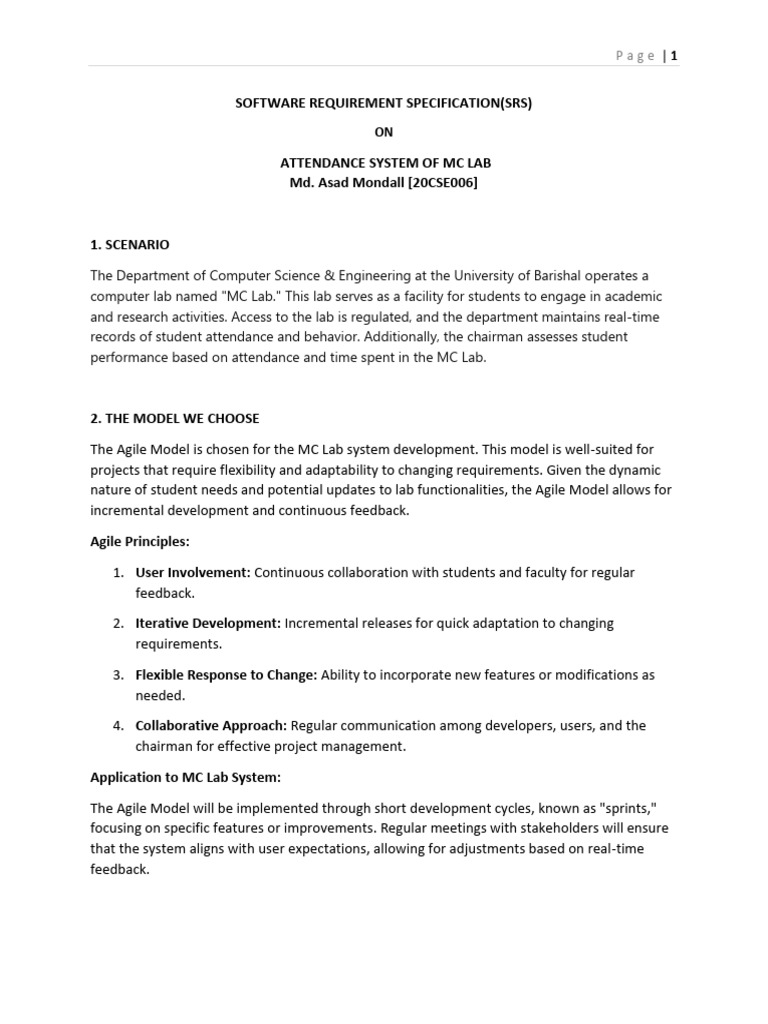 Software Requirement Specification | PDF | Agile Software Development | Use Case