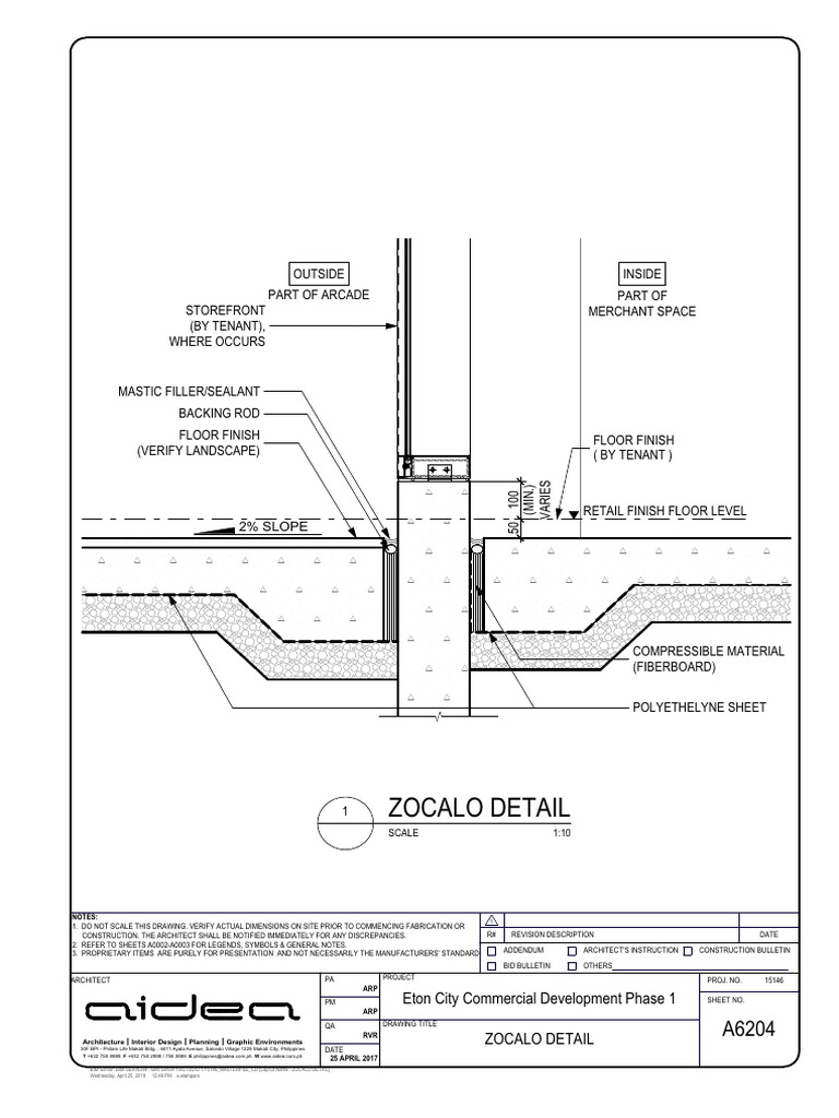 A6204 Zocalo Detail | PDF | Design | Engineering