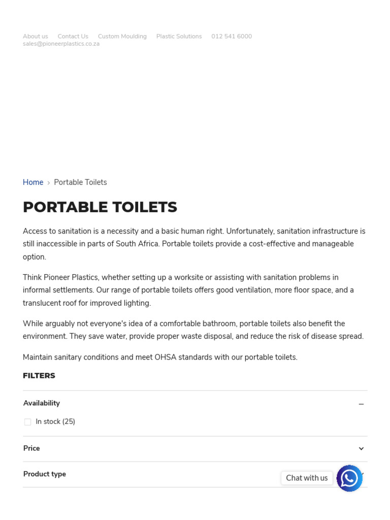 Plastic Portable Toilets _ Pioneer Plastics | PDF | Toilet | Sanitation
