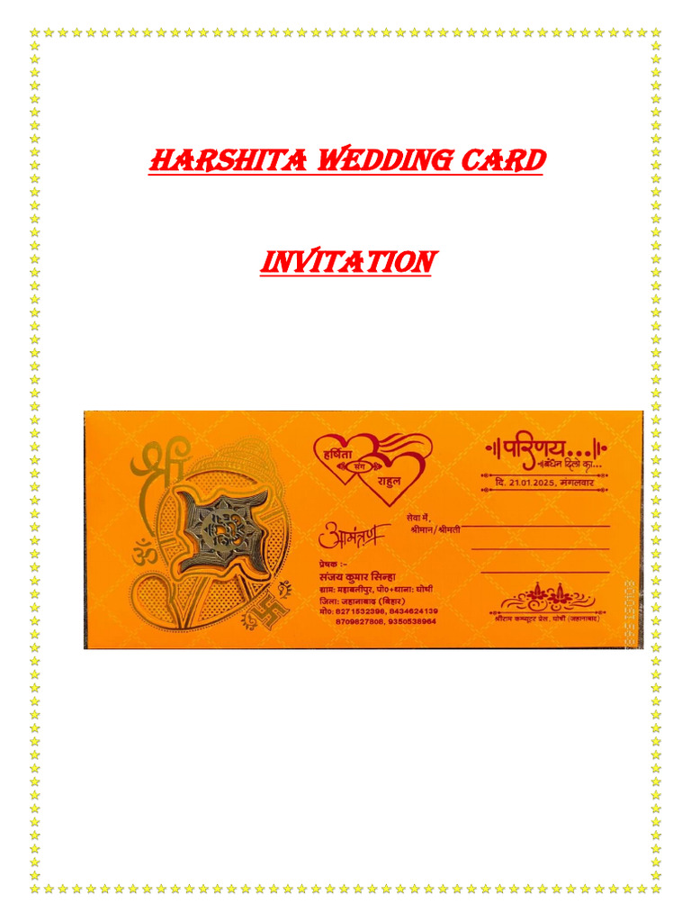 Harshita Wedding Card 5 | PDF