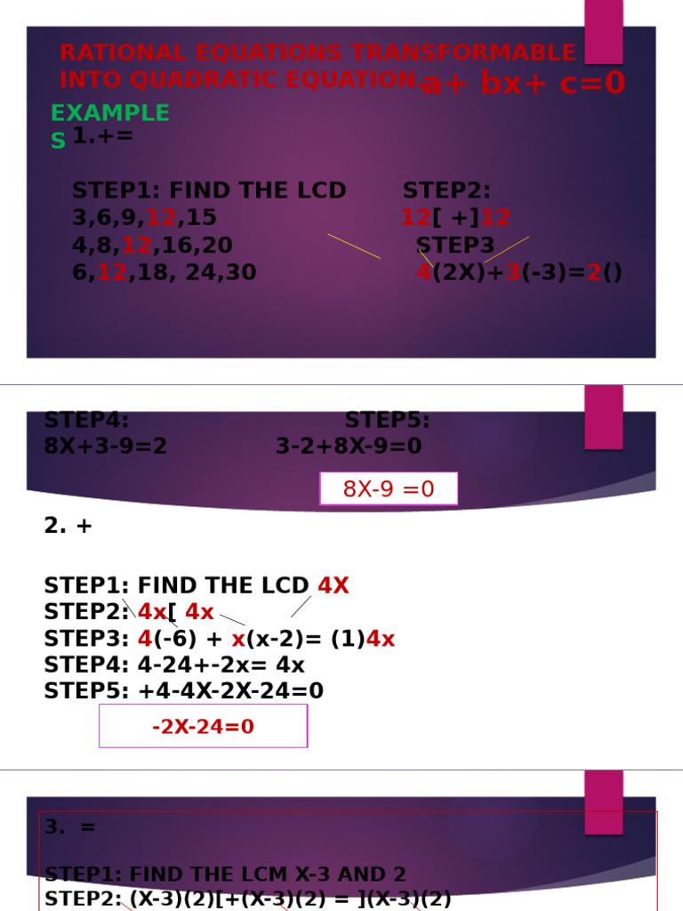 Equation Transformable Quadratic | PDF