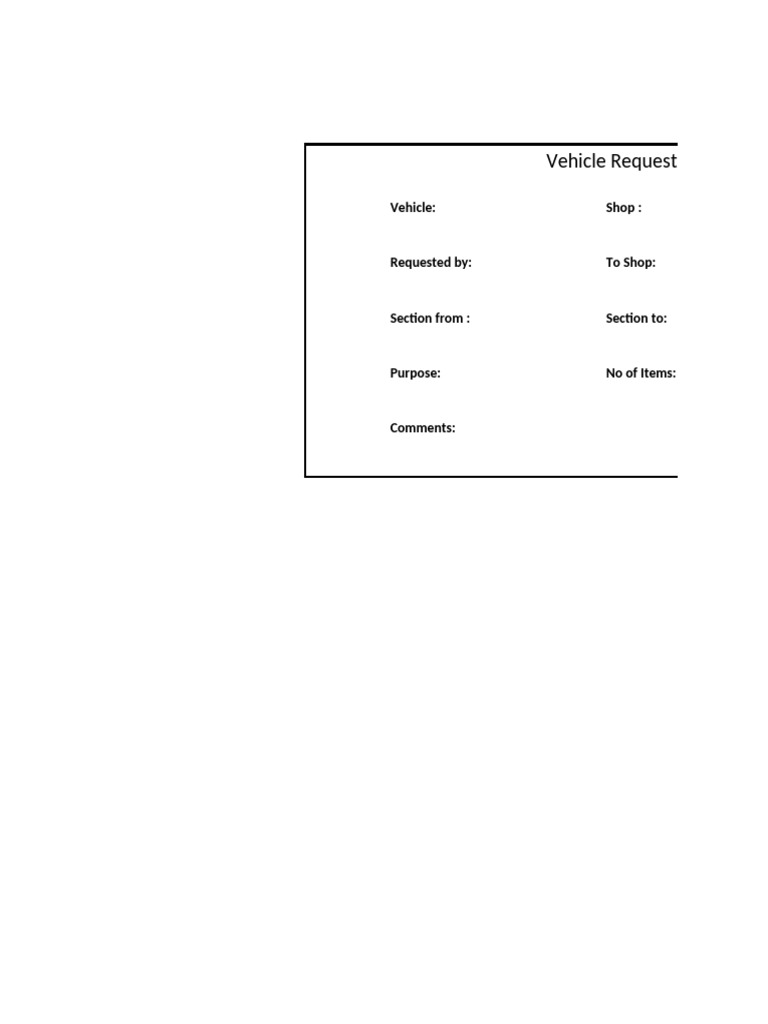 Vehicle Request Form | PDF