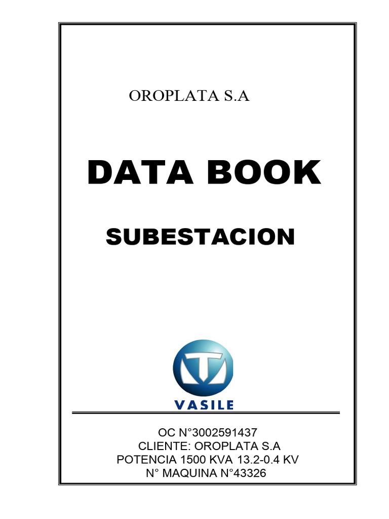 Data Book Ot 11447 1500 Kva 13.2-0.4 Kv Oroplata s.A | PDF ...