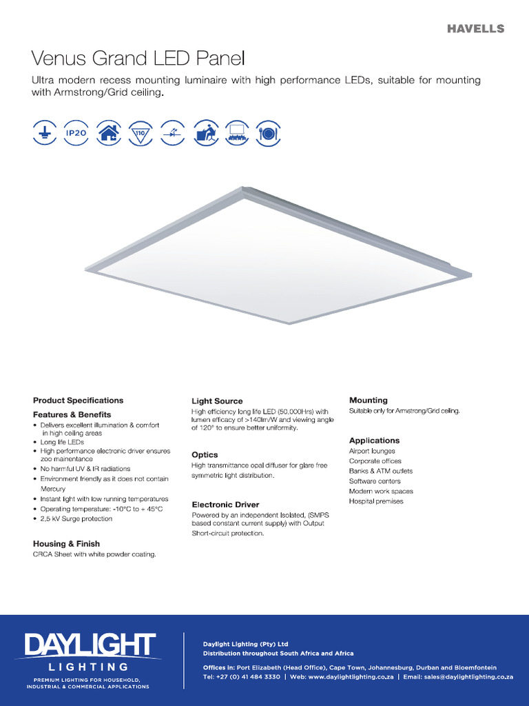 Venus Grand LED Panel | PDF