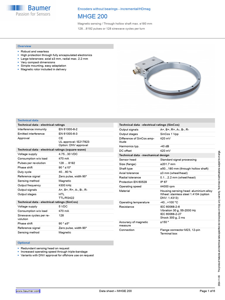 Industrial Encoder Specifications | PDF | Engineering Tolerance | Electrical Engineering
