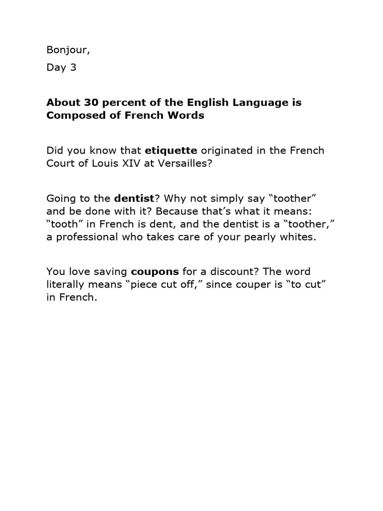 French For Beginners Day 3 | PDF | Grammatical Gender | French Language