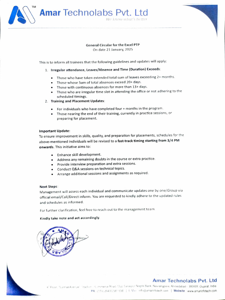 General Circular For The Excel PTP 21012025 | PDF