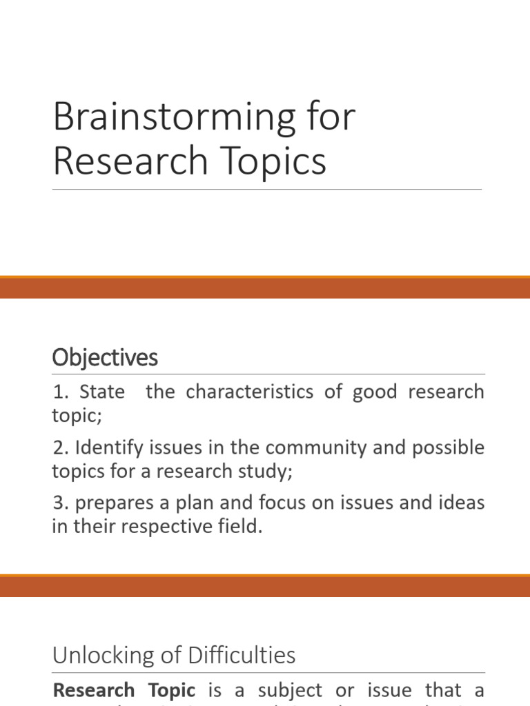WEEK01_Brainstorming-for-Research-Topics_DAY03 | PDF | Methodology ...