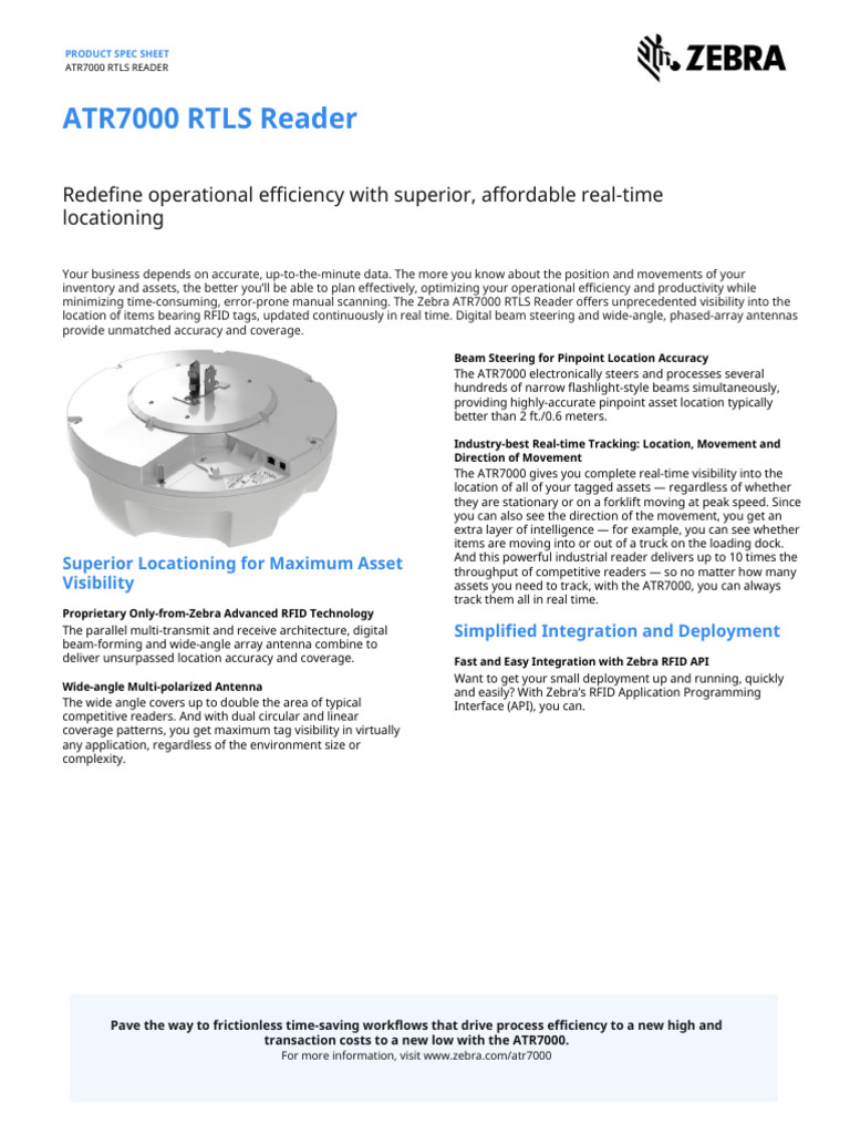 Zebra ATR7000 User Manual | PDF | Radio Frequency Identification ...