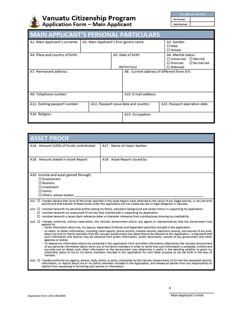 2a. Application Form v1 Main | PDF | Criminal Record | Justice