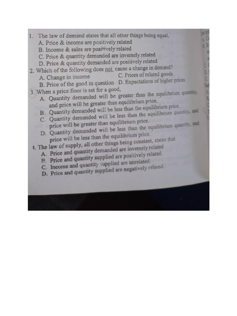 Economics Review Question Ch2 | PDF