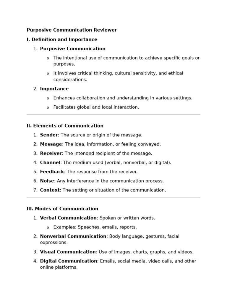 Purposive Communication Reviewer | PDF