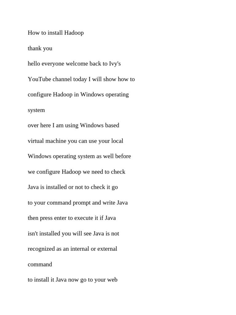 Hadoop Setup for Windows Users | PDF | Apache Hadoop | Computer File