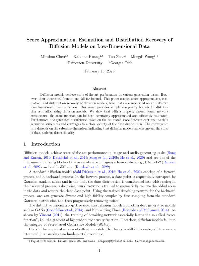 Score Approximation, Estimation and Distribution Recovery of Diffusion Models On Low-Dimensional ...