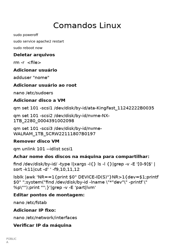 Comandos Linux | PDF | Unix | Utility Software