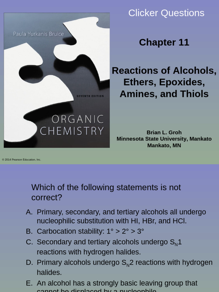 Clickers Alcohol and Ethers | PDF | Aldehyde | Chemical Reactions