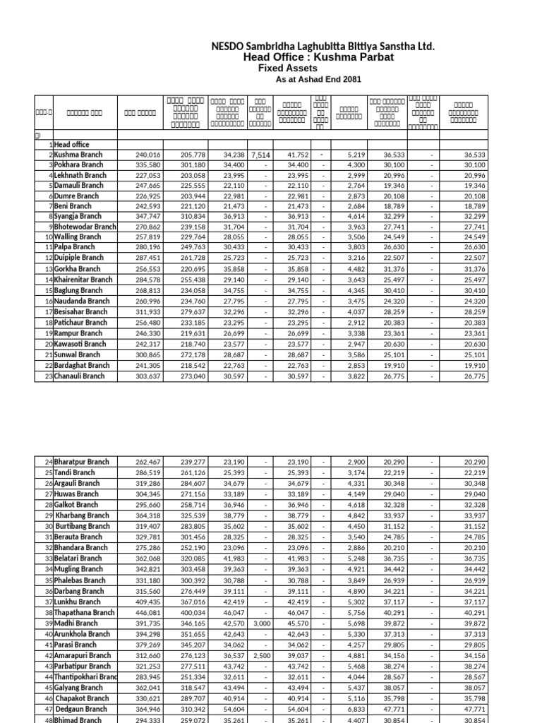 Asar 2081 Physical Verification of Fixed Assets FY 080-081 | PDF