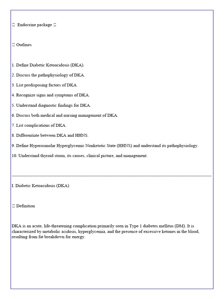 Understanding HHNS and DKA Differences | PDF | Diabetes | Endocrine