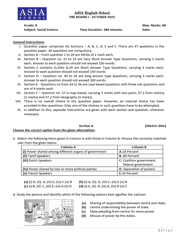 SST Pre Board 2023 24 1 | PDF