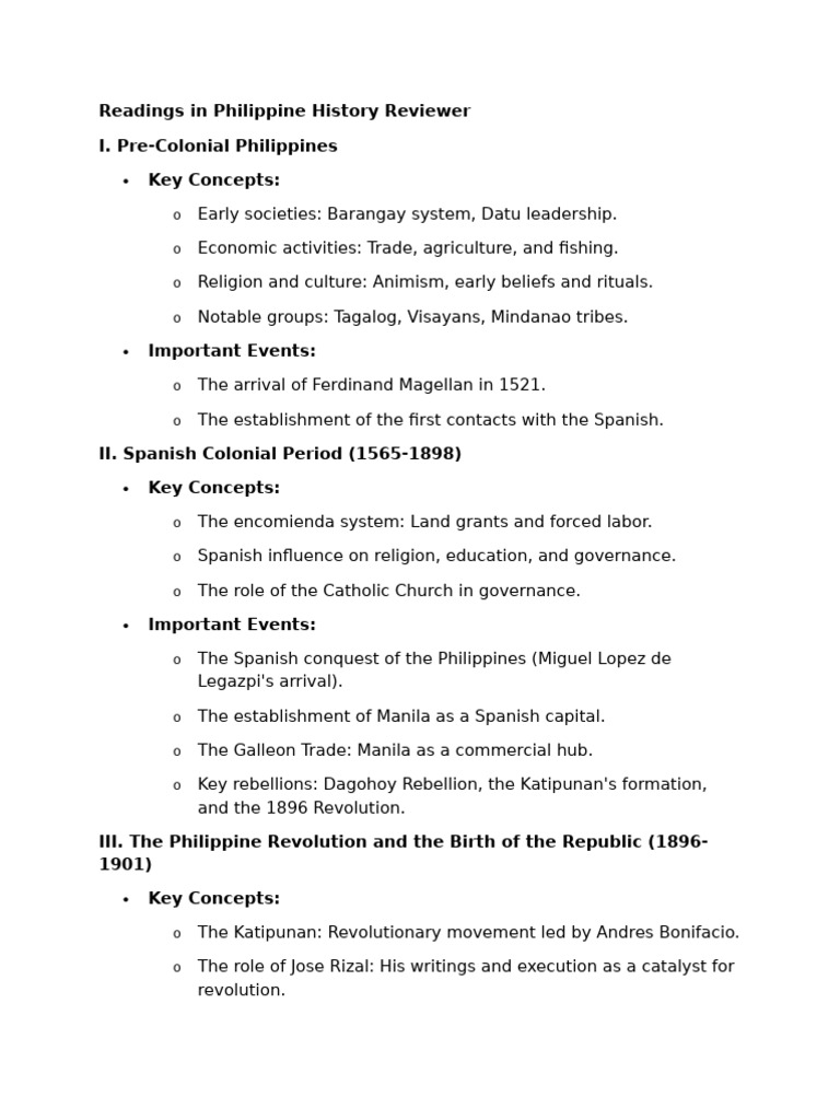 Readings in Philippine History Reviewer | PDF | Philippines | Southeast ...