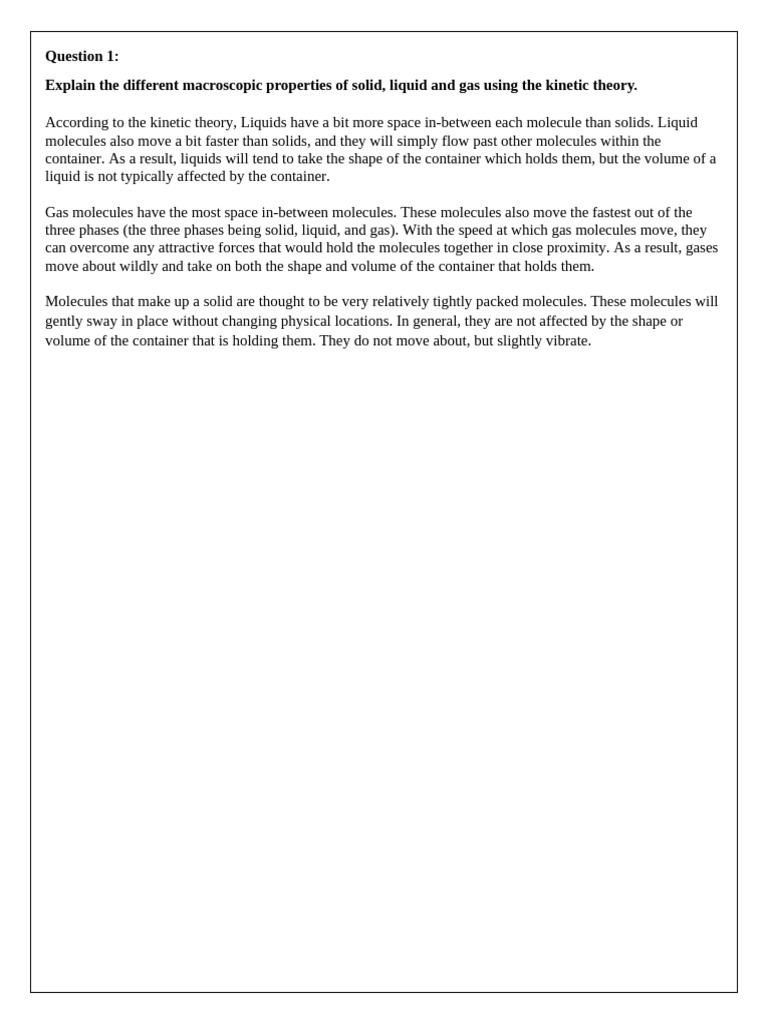 Assignment-Energy and Matter | PDF | Heat Transfer | Gases