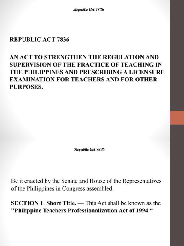 Unit 6 Lesson 3 RA 7836 New | PDF