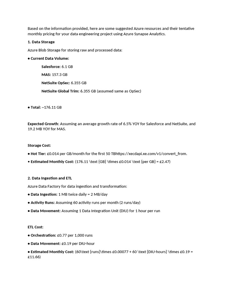 Opsec Azure pricing calculation | PDF