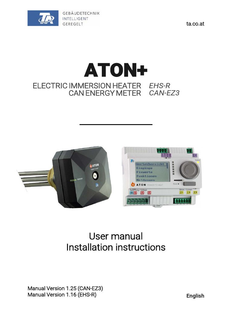Manual EN ATON Montage Bedienung 1.25 1.16 | PDF | Transformer | Fuse (Electrical)
