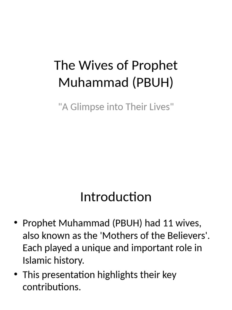 Lives of Prophet Muhammad's Wives | PDF